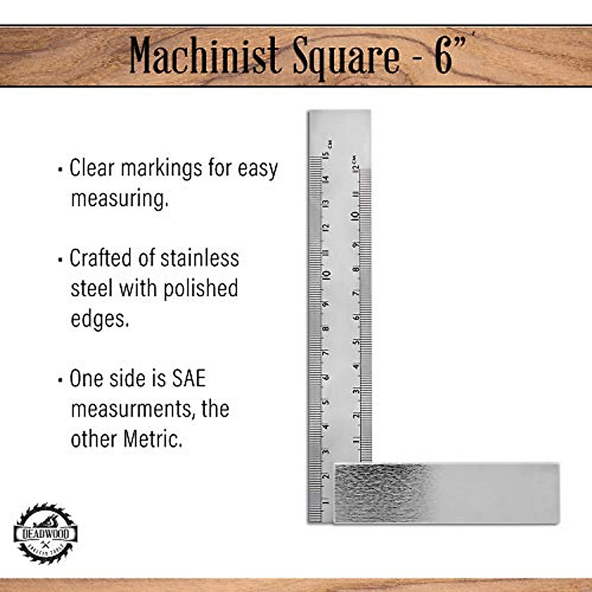 DCT Engineer Square - Precision Square Machinist Square Set Woodworking Square Steel Square 6 Inches Small Square