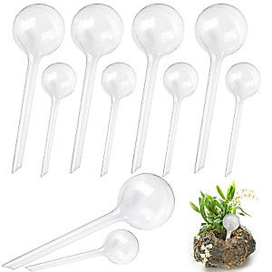 Irrmshr 10 Pack Clear Plant Watering Globes,Plastic Self Watering Bulbs for Indoor Plants,Garden Water Device Automatic Plant Waterer Indoor Outdoor
