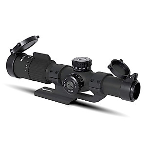 Monstrum G3 1-4x24 First Focal Plane FFP Rifle Scope | ZR300 H-Series Offset Scope Mount | Bundle