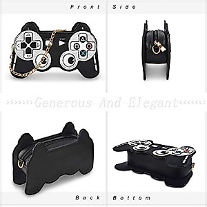 USTYLE Gamepad Shaped Crossbody Bag, Fashionable Novel Unique Girl Women Shoulder Bag with Chain Strap (black)