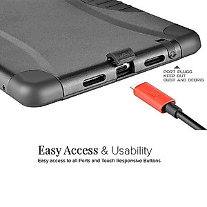 Verizon Rugged Case with Built-in Screen Protector for ASUS ZenPad Z8s, 7.9 inch Tablet - Black