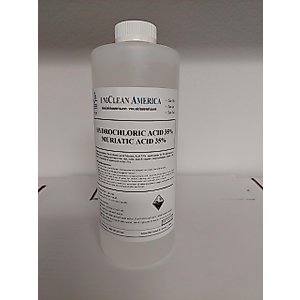 Hydrochloric Acid 35% I Muriatic Acid 35% concentrrate I HCL I for All Acid Cleaning Rust & scal Removing I Swimming Pool PH Reducer - Made in USA - Size: 16 fl lz