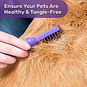 Dog Mat Remover by Hertzko – Grooming Comb, Brush for Dogs, Cats, Small Animals - Dematting Tool, Dog Brush for Tangles & Knots for Long Haired Dogs, Short Haired Dogs, and Rabbit Bedding (Small)