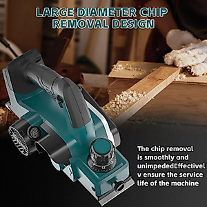 F Finec 3-1/4 Inch Woodworking Hand Planer Compatible with 18V Battery, Cordless Hand Planer Brushless Planer Handheld Planer for Woodworking Power Wood Planer for Home DIY (No battery)