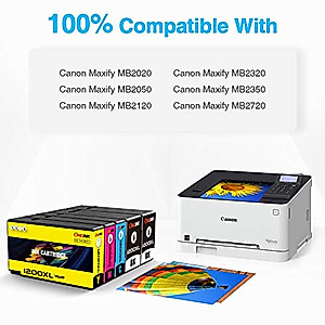 ONEINK Compatible Replacement for Canon Maxify 1200 XL Ink Cartridges, Used for Canon Maxify MB2320 MB2020 MB2720 MB2120 MB2050 MB2350 Printer (2 Black/1 Cyan/1 Magenta/1 Yellow, 5 Packs)