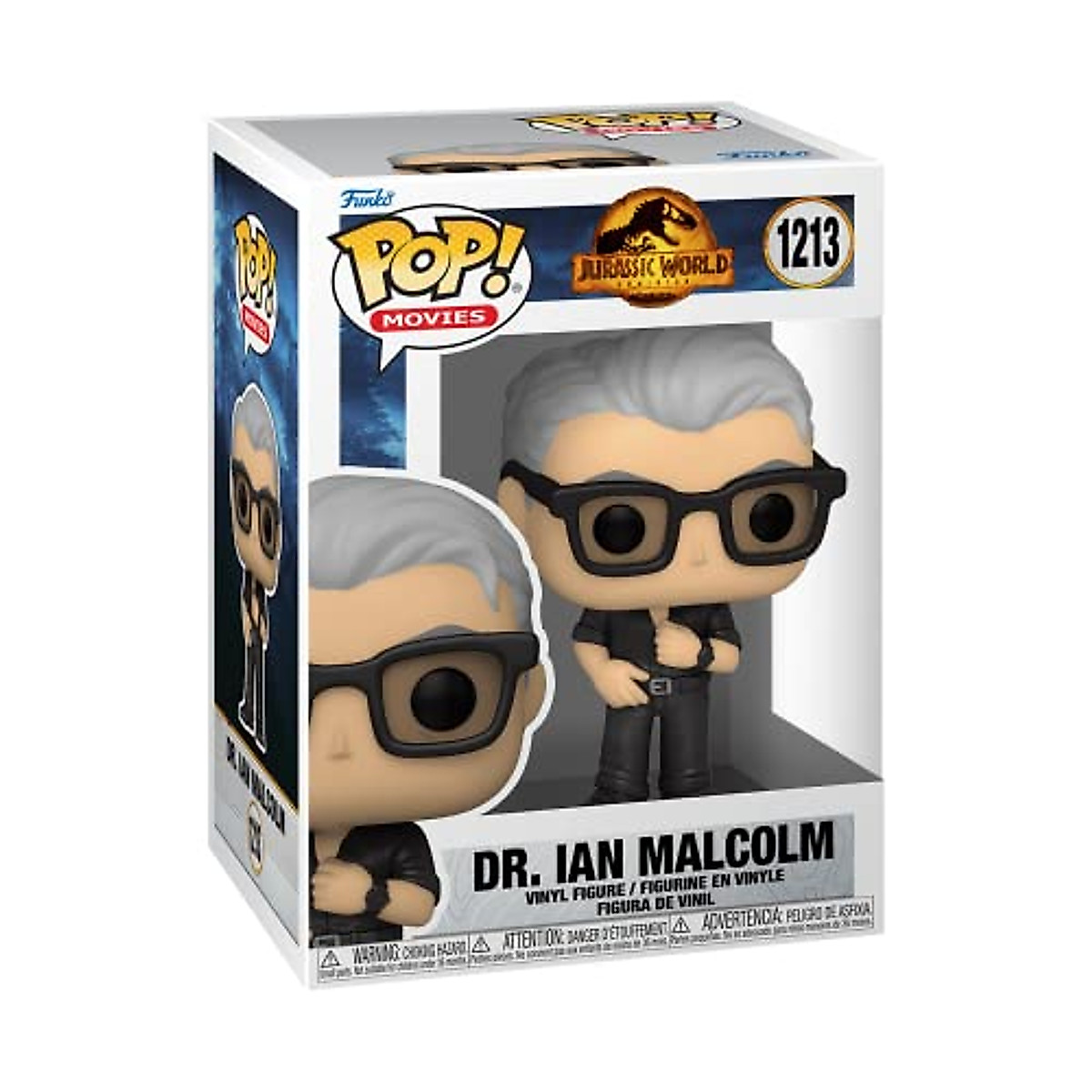 POP Jurassic World Dominion - Dr. Ian Malcolm Funko Vinyl Figure (Bundled with Compatible Box Protector Case), Multicolor, 3.75 inches