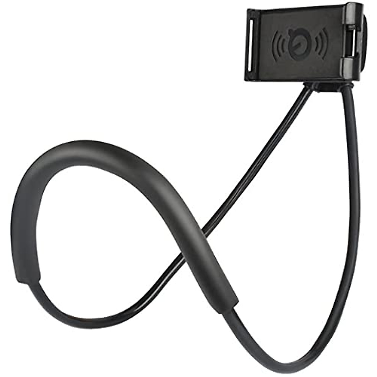 Universal Smart Mobile Phone Stand,Hanging on Neck Cell Phone Mount Holder, Lazy Cell Phone Holder (Black)