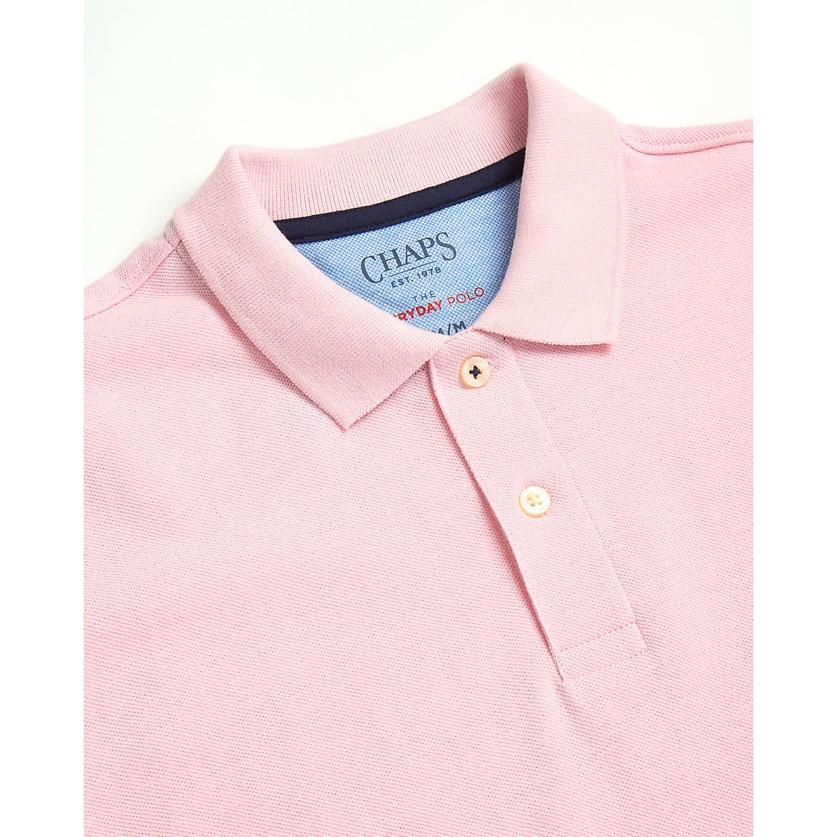 Chaps Men's Polo Shirt - Classic Fit Cotton Collared Short Sleeve Mens Golf Shirts - Casual Work Shirts for Men (S-2XL), Size Small, Oxford Pink