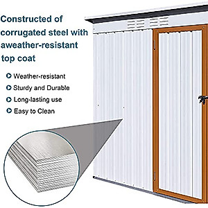 Outdoor Storage Shed 5x3FT Small Shed, Garden Shed Metal Shed with Lockable Doors,Tool Storage Shed for Patio Lawn Backyard Garden Shed for Patio Lawn Backyard[No Floor]
