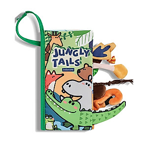 bc babycare Baby Books 0-6 Months, Touch Feel Crinkle Soft Cloth Book for Newborn Baby Boy Girl, Tummy Time Toys for 0-3-6-12-18 Months Infant (Jungle)