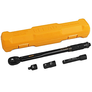ELEAD 3/8-Inch Drive Click Torque Wrench, 10-80 ft.lb / 13.6-108.5 Nm, Laser Engraved Dual-Range Scale, Durable CRV Construction, Yellow