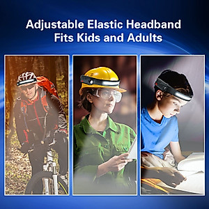 COSOOS 2 LED Headlamp Rechargeable Flashlight, Bright Headlight, Adjustable Headband for Kids & Adults, 1000Lumen Wide Beam & Spot Light, Motion Sensor, 2.4oz Lightweight, Hiking & Camping Gear