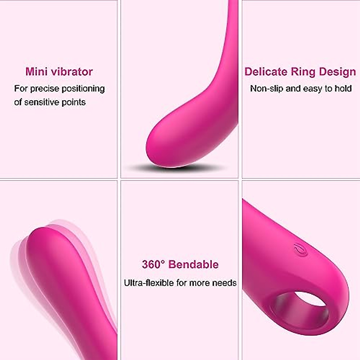Adult Toys G Spot Dildo Vibrator - NSBAN Mini Vibrating Dildos with 10 Powerful Vibrations Modes, Anal Clitoris Finger Vibrators for Travel Sex Toy for Womens Sexual Toy(Pink)