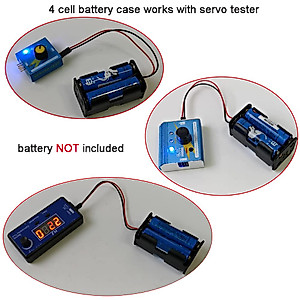 DIYmalls 4 Cell 6V AA Battery Holder Case Cover Storage Box w/ 2P FUT J Plug Connector for FlySky Receiver RC Servo Tester(Pack of 4)