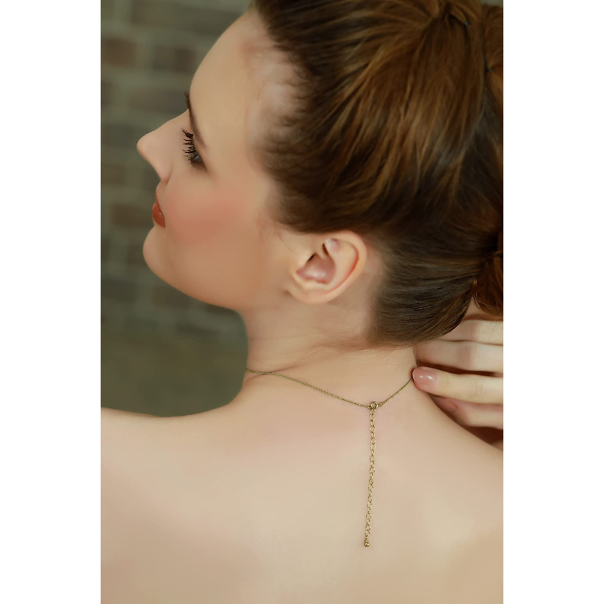 B. BRILLIANT Blue Necklaces for Women Yellow Gold Flashed Sterling Silver Royal Crystal Solitaire Chokers for Bridesmaids Fashion Trendy Summer