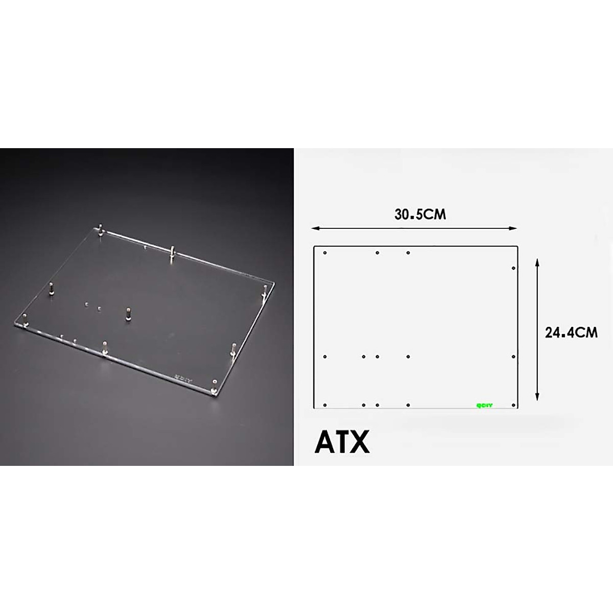 ATX Computer Open Air Case Bracket Acrylic DIY Bare PC Frame for ATX motherbar Support Graphics Card Transparent
