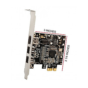 Syba Low Profile PCI-Express Firewire Card with Two 1394b Ports and One 1394a Port (2B1A), TI Chipset, Extra Regular Bracket SD-PEX30009