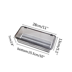 Flatware Plastic Tray With Lid Kitchen Cutlery and Utensil Storage Container with Cover- Proof Dinnerware Holder(grey)