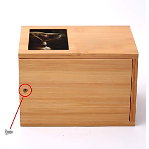 ODB Personalized Cremation Urns for Dogs Ashes, Wooden Pet Memorial Keepsake Urns, Photo Box Pet Cremation Urn