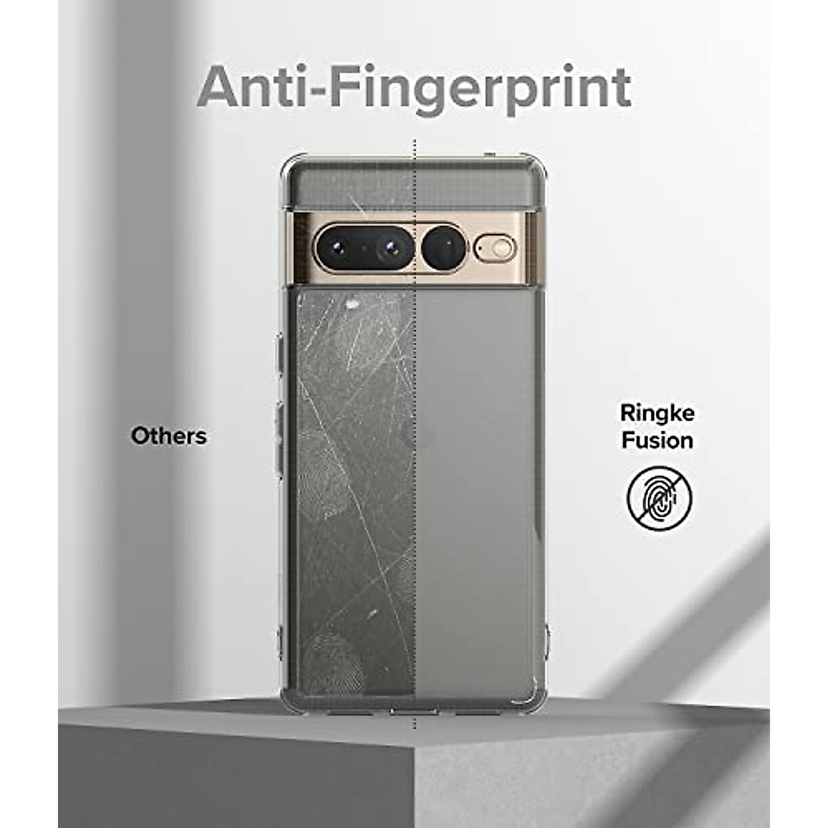 Ringke Fusion [Anti-Fingerprint Technology] Compatible with Google Pixel 7 Pro Case 5G, Protective Sturdy Back Shockproof TPU Bumper Translucent Smudge Proof Cover for Women, Men - Matte Clear