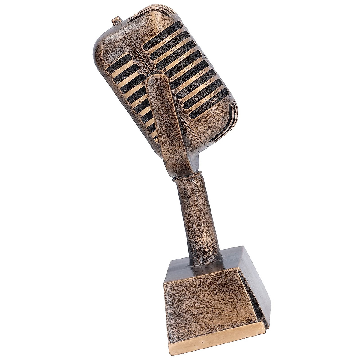 Award Trophies, 6.5in Music Award Trophy Synthetic Resin Decorative Microphone Tabletop Ornament for Home Singing Competition, Party Celebrations