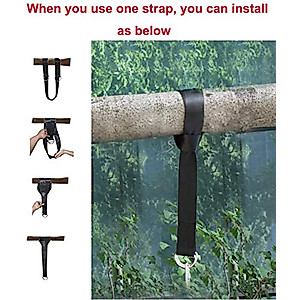 The Tree Swing Hanging Kit Holds 2100lbs, Easy & Fast Swing Hanger Installation to Tree- 4 Strap & Snap Carabiner Hook, Perfect for Swings, Hammocks & Anything Else - 100% Weather/Waterproof (4pcs)