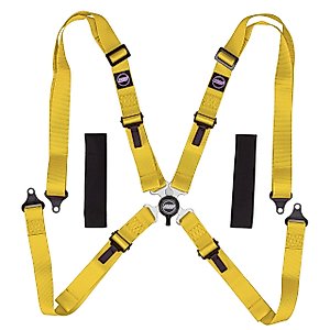 OpenWheeler Racing and Flight Simulation Cockpit Four Point Harness. Virtual Reality add-on. Yellow