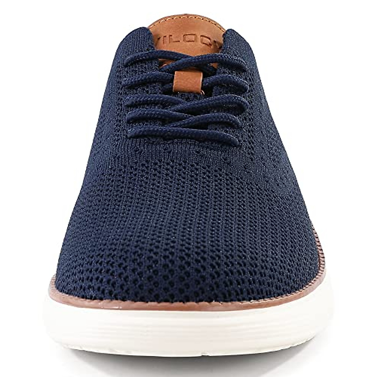 VILOCY Men's Dress Sneakers Oxfords Casual Business Shoes Lace Up Lightweight Walking Knit Mesh Fashion Sneakers Navy,US11 EU44