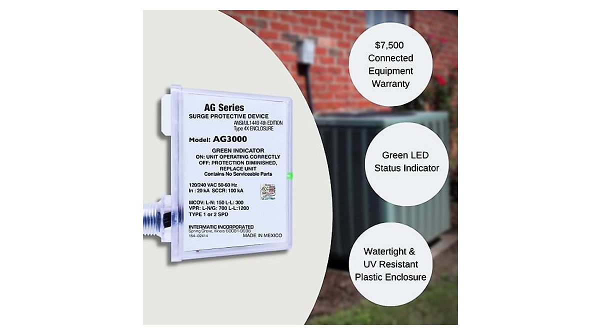 Intermatic AG3000 120/240 VAC Universal HVAC Surge Protective Device ...