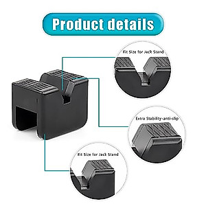 gunhunt 4 PCS Car Jack Pad Adapter, Rubber Anti-Slip Waterproof Jack Stand Protector, Universal Slotted Frame Protector for Jack Stand (Black)