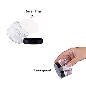 20 Pcs 2 Oz Clear Plastic Round Slime Containers,Plastic Storage Jars with Lids,Refillable Container for Slime,Cream,Cosmetic,Paint and Jewelry