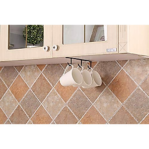 Coffee Mug Holder - 304 Stainless Steel ，Cup Rack Under Shelf, Fit for The Cabinet 0.8" or Less(Black, 2 Pieces)