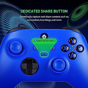 vaomon Controller with Wireless Adapter for Xbox One, Xbox Series X/S, Xbox One X/S, PC, 2.4GHZ Controller with 3.5mm Headphone Jack (Blue)