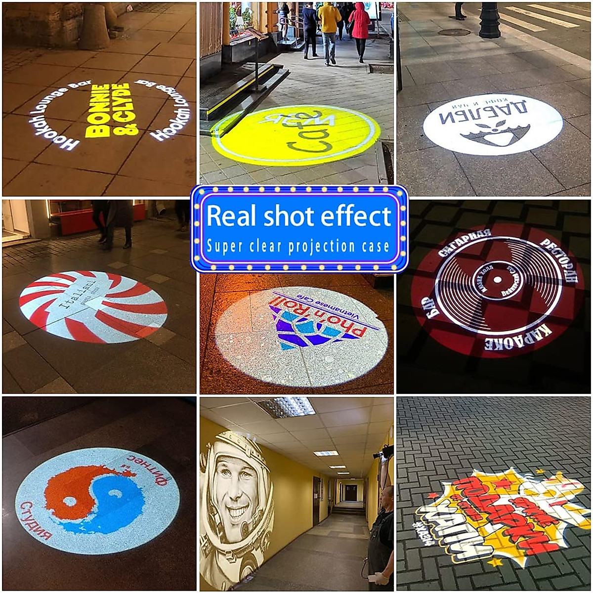 100W LED Logo GOBO Projector Ip67 Waterproof DJ Effect Light Including Free Custom Glass GOBO to Project Image for Hotel Company Store Wedding Advertising Indoor and Outdoor Use (100W)