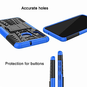 Yiakeng Samsung Galaxy A20 Case, Samsung Galaxy A50 Case, Shockproof Slim Protective with Kickstand Hard Phone Cover for Samsung Galaxy A50/A30/A20 (Blue)