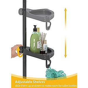 Corner Shower Caddy Organizer with Tension Pole, Adjustable Rustproof Shower Caddy with 4 Tier Shelf for Bathroom Bathtub Tub Shampoo Accessories - 38 to 116 inch Height, Black