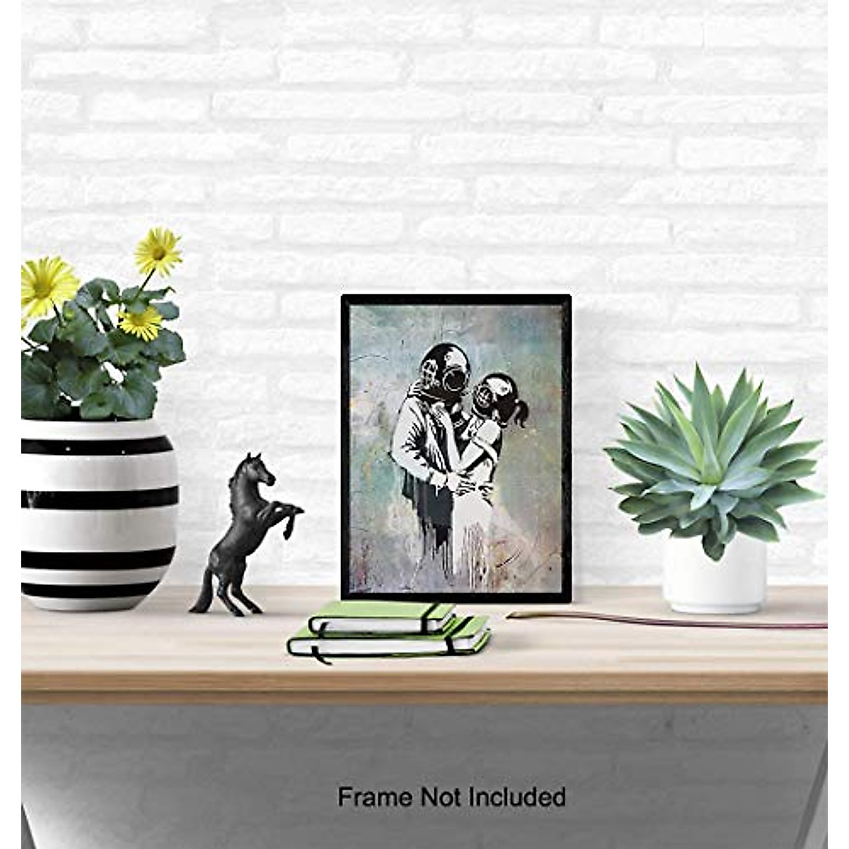 Banksy Diver Lovers Graffiti Picture - 8x10 Photo - Chic Decor for Beach House, Lake Home, Dorm - Cool Street Art Gift - Unframed Poster Print