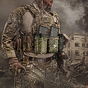 IDOGEAR Mag Pouch 5.56mm 7.62mm Rifle Magazine Pouches Molle Tactical Airsoft Poly Mag Carrier Hunting Equipment Holder (camo)