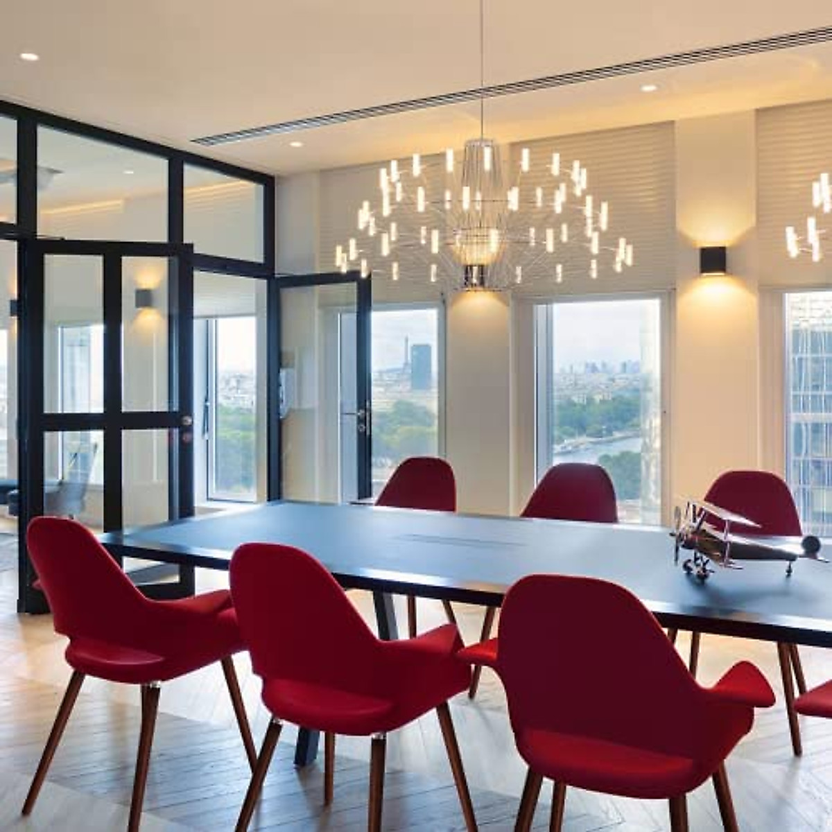 2xhome - Set of 2 Organic Upholstered Fabric Modern Armchairs with Dark Walnut Brown Wooden Legs for Dining Room Office or Accent Chair (Red)