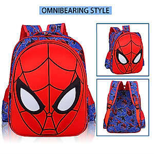 Rafaelle Toddler School Backpack 3D Comic Elementary Student Schoolbag Waterproof Lightweight Kids Bookbags for Boys Girls (BLUE, M)
