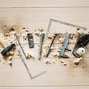 Cheerock L Shaped Ruler 6" x 12" Metal 90 Degree Square Ruler Right Angle Ruler for Carpenter Engineer - 300 x 150mm