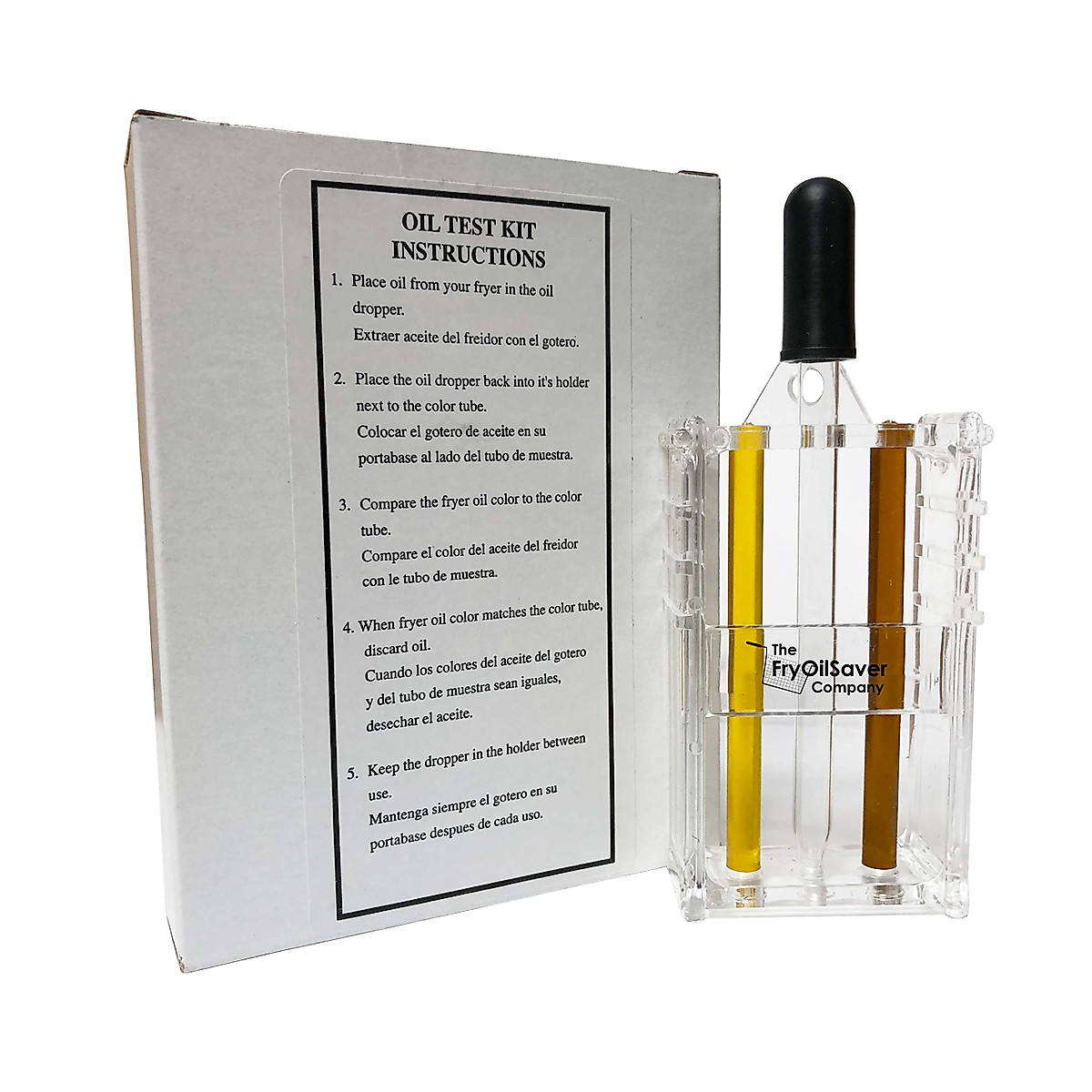 FryOilSaver Co, Fryer Oil Test Kit, Two Color Visual Guide with Eye Dropper, Monitor Shortening Quality of Oil Fryers, Oil Test Kit for Clear Frying Oil, FC3017B, FMP 538-1000
