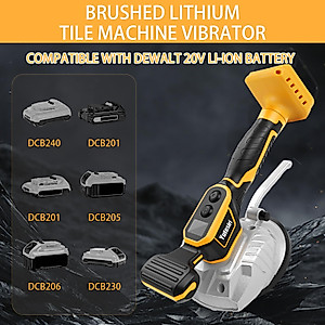 Cordless Tile Vibration Leveling Machine, for Dewalt 20V Max Battery, Yutesiri Portable Tiler Vibrator Tool with 8 Adjustable Speed,Digital Display for Floor,Tile,Wall (Battery NOT Include)