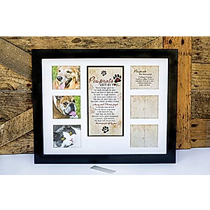 Pet Memorial Collage Frame for Dog or Cat with Sympathy Pawprints Left by You Poem - Made in the USA