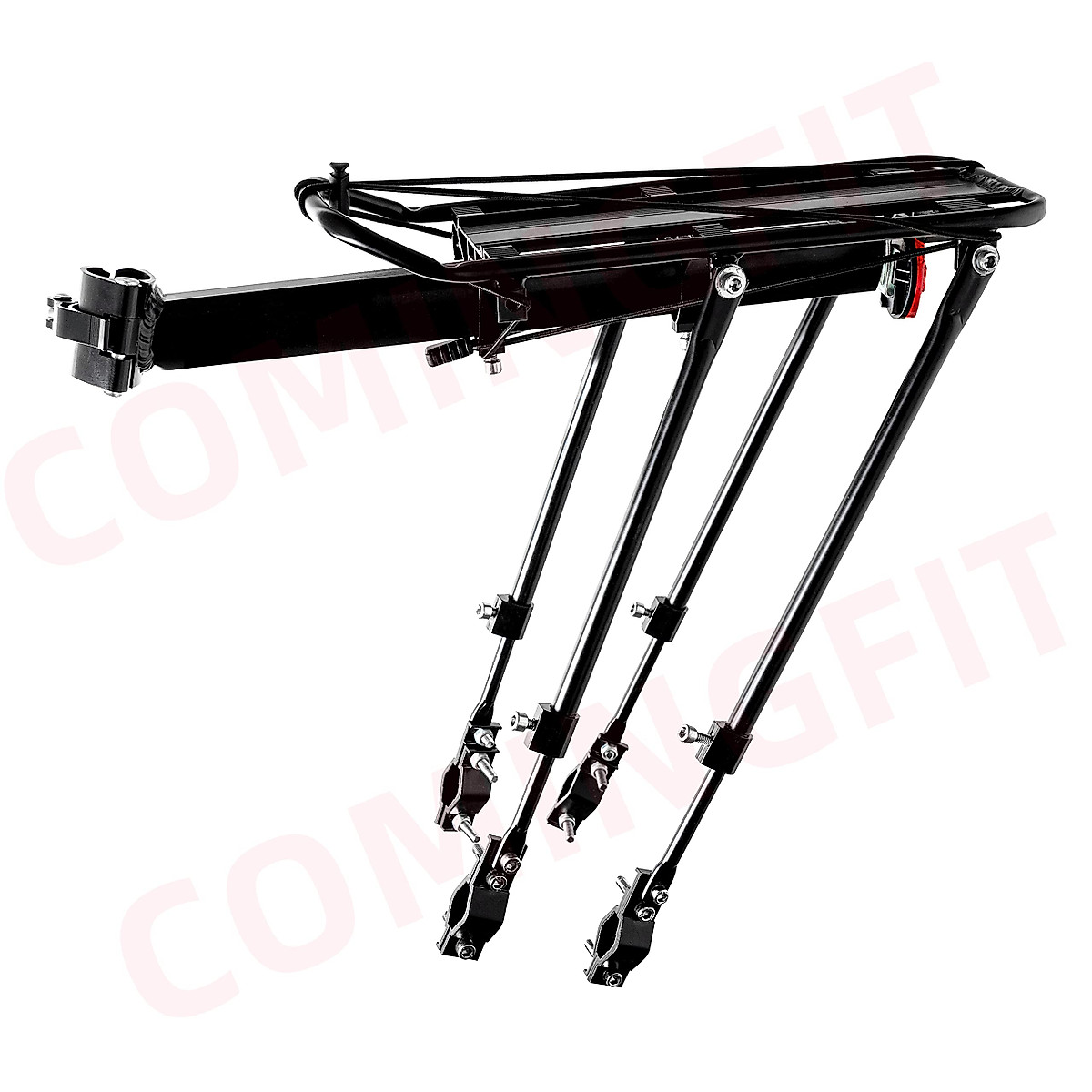 COMINGFIT 180lbs Capacity Solid Bearings Universal Adjustable Bicycle Luggage Cargo Rack