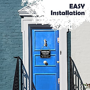 Working from Home Sign - 10 x 8 ALU Dibond Do Not Disturb Door Sign - No Soliciting Signs for Home - Home Office Door Sign - Door Signs for Home