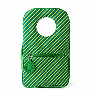 milkdot Designer Insulated Lunch Bag, Green Reusable Cooler Tote for Food & Drinks, Perfect for Women, Men and Kids, Stylish for boy and girls of all ages (Green Stripe)