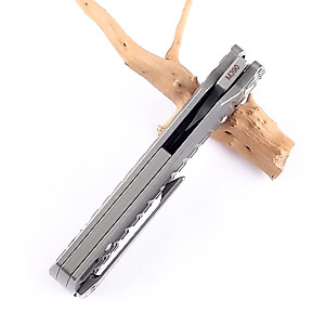 JEABROTHER Knife Outdoor Camping M390 TC4 Titanium Flap Pocket Folding Knife