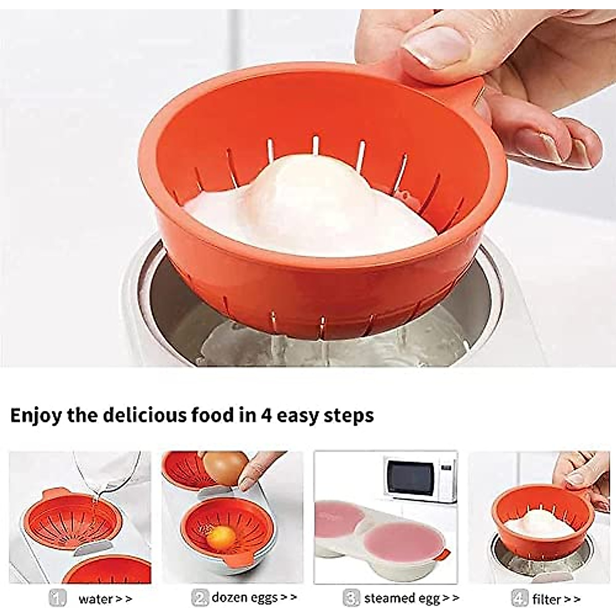 Microwave Egg Poachers Double Cup Egg Boiler Draining Egg Boiler Non-Stick Feature Microwave Ovens Cooking Tools Steamer Kitchen Gadget (1pcs,Green)