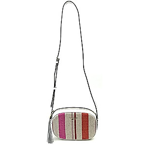 Kate Spade Kourtney Camera Leather Crossbody Bag Purse Handbag (Stripe multi)